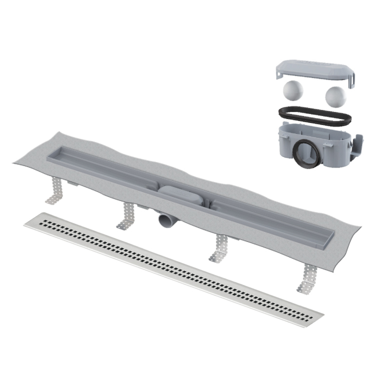 Shower Channel Kit with non woven sheet with length 950 mm - shower ...